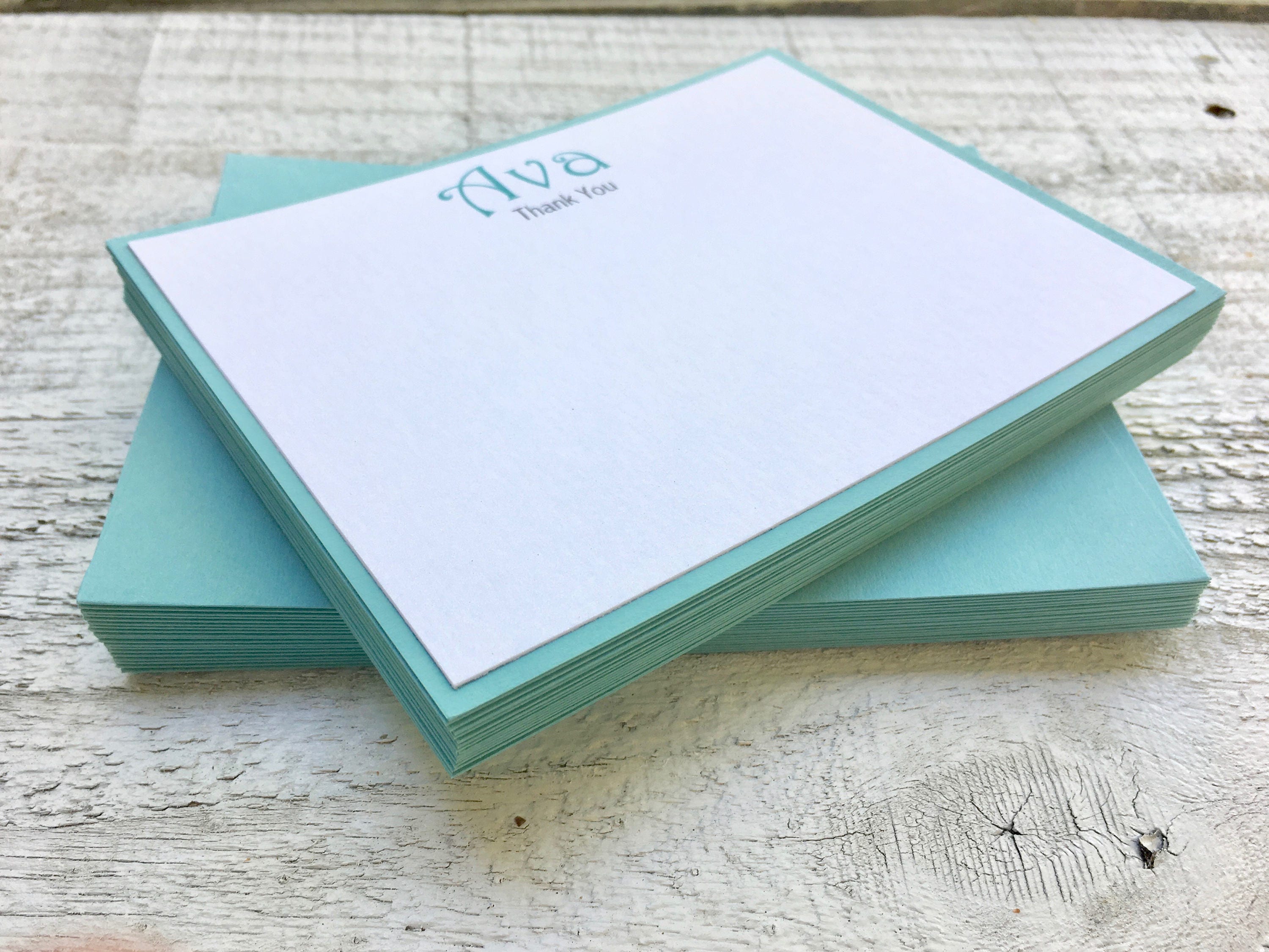 Personalized Note Card, Modern Note Cards, Flat Note Cards, Thank You ...