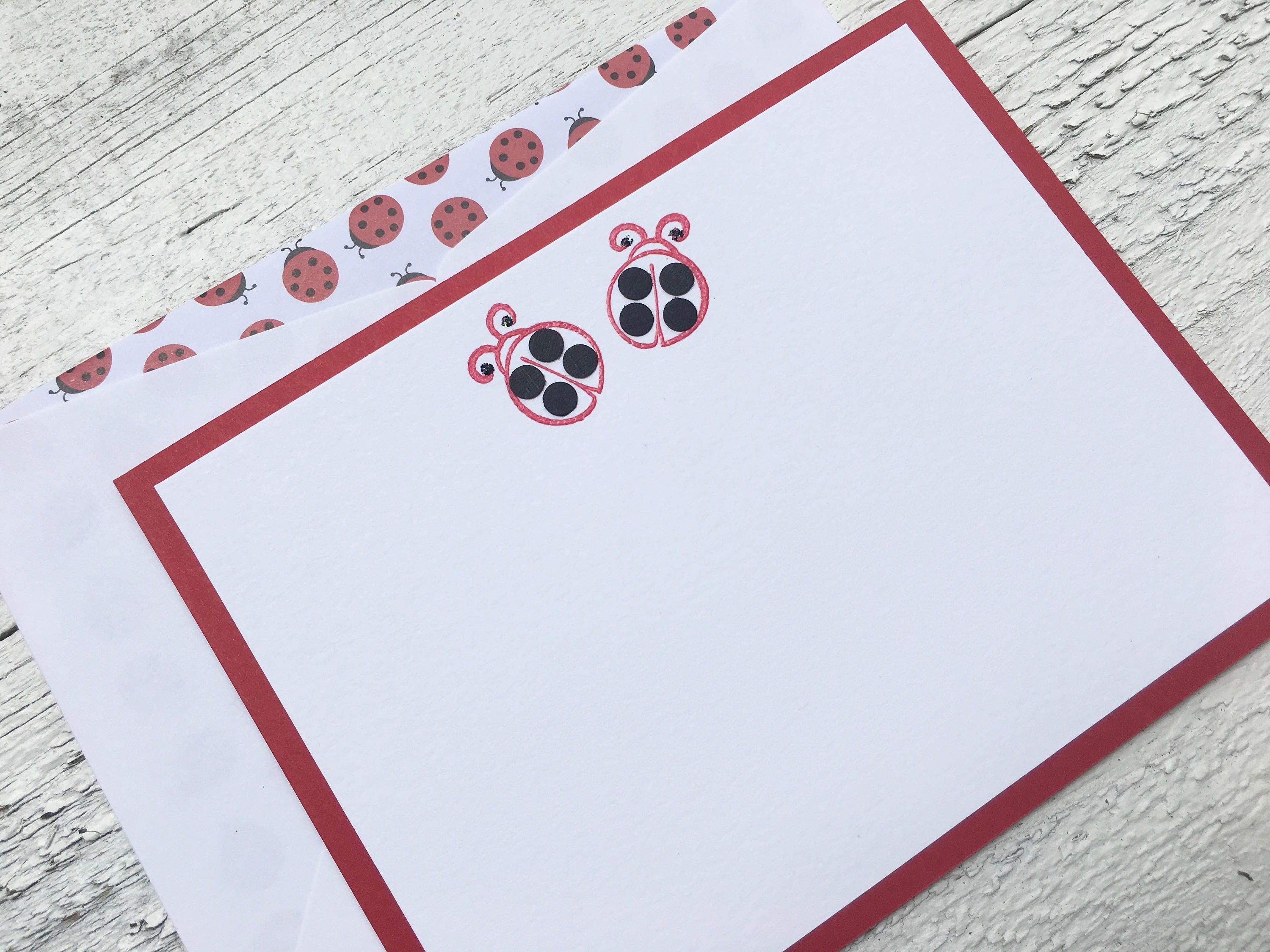 Ladybug Note Cards, Ladybug Stationery, Personalized Stationery, Personalized Note Cards ...