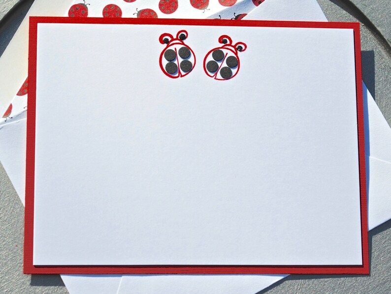 Ladybug Note Cards Ladybug Stationery Personalized - Etsy