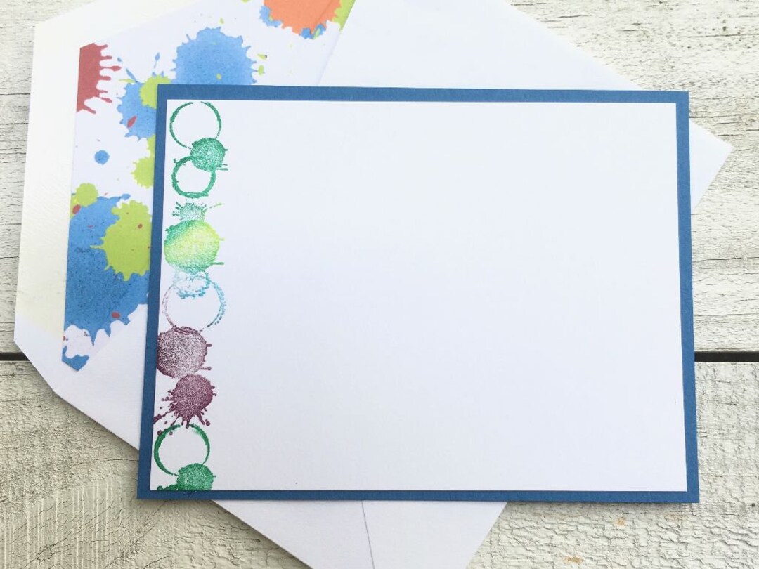 Paint Splatter Cards - Splatter Stationery - Colorful Cards - Colorful ...