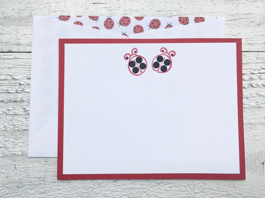 Ladybug Note Cards, Ladybug Stationery, Personalized Stationery ...