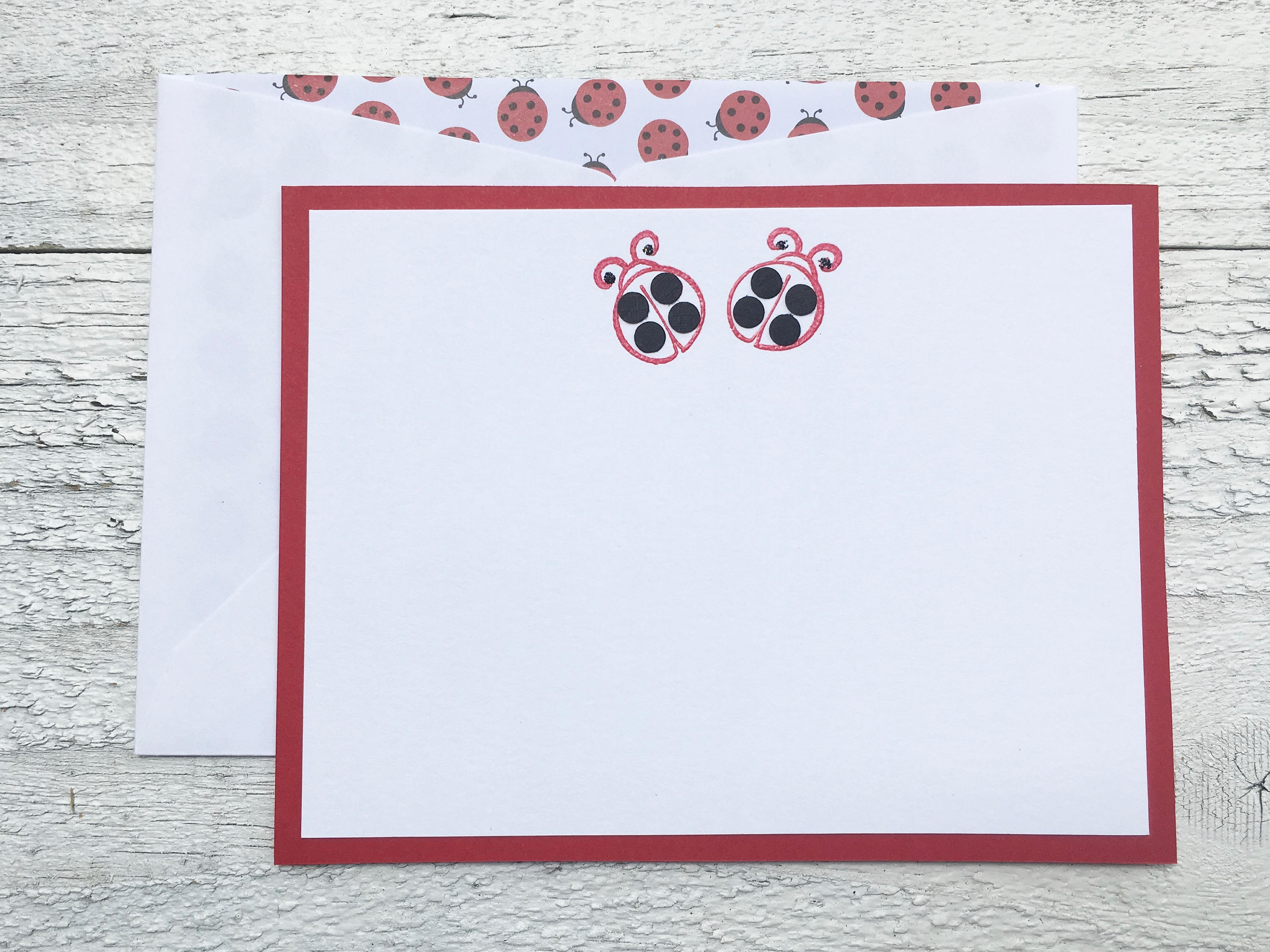 Ladybug Note Cards Ladybug Stationery Personalized - Etsy