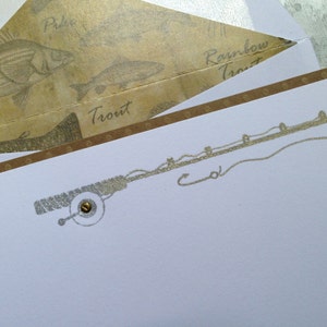 Handmade Fishing Rod Notecards, Set of 8 - Etsy