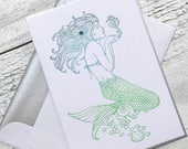 Mermaid Note Card Mermaid Stationery Personalized Note - Etsy