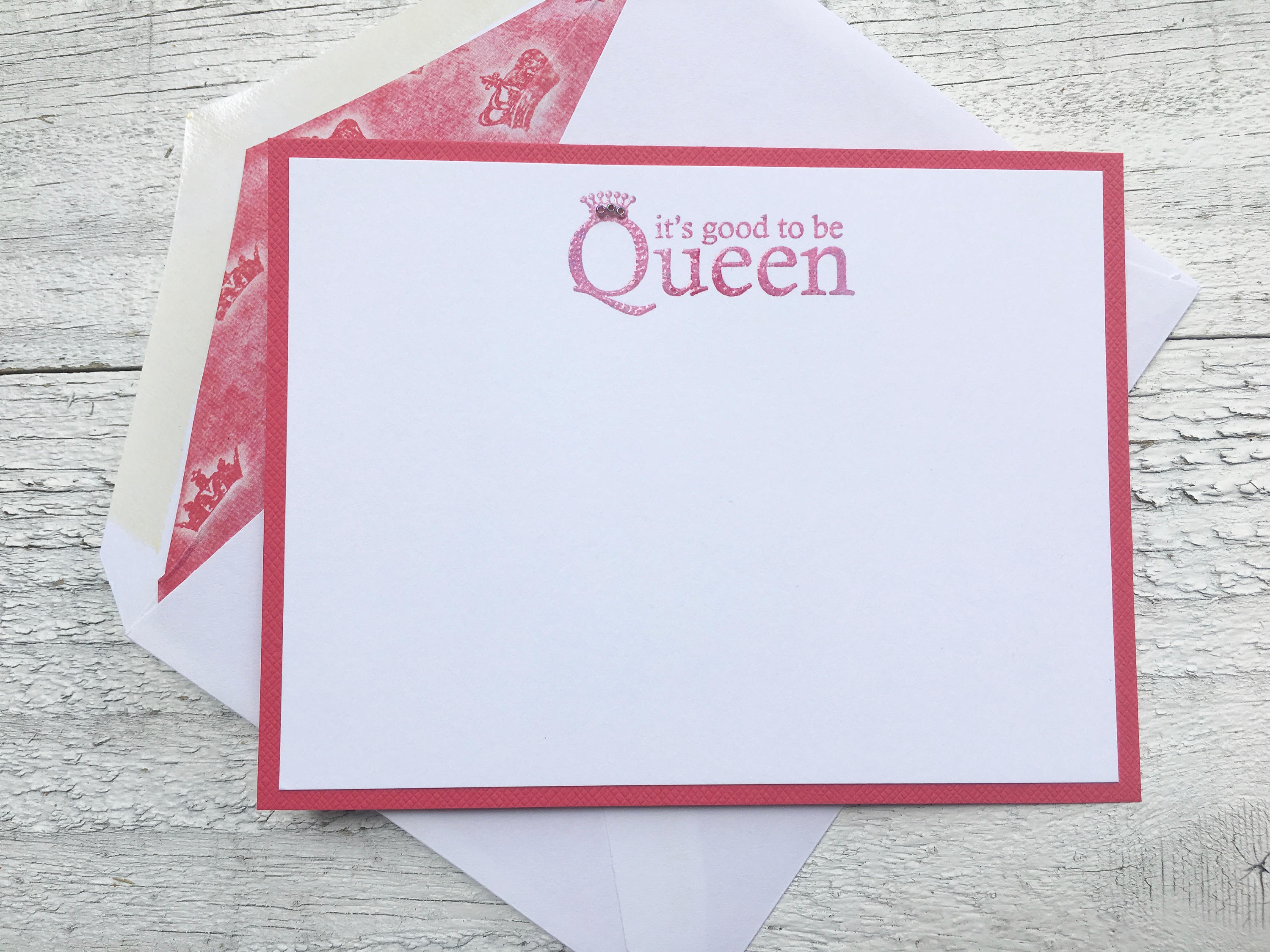 Note Cards for the "queen", Personalized Stationery, Handmade Note ...