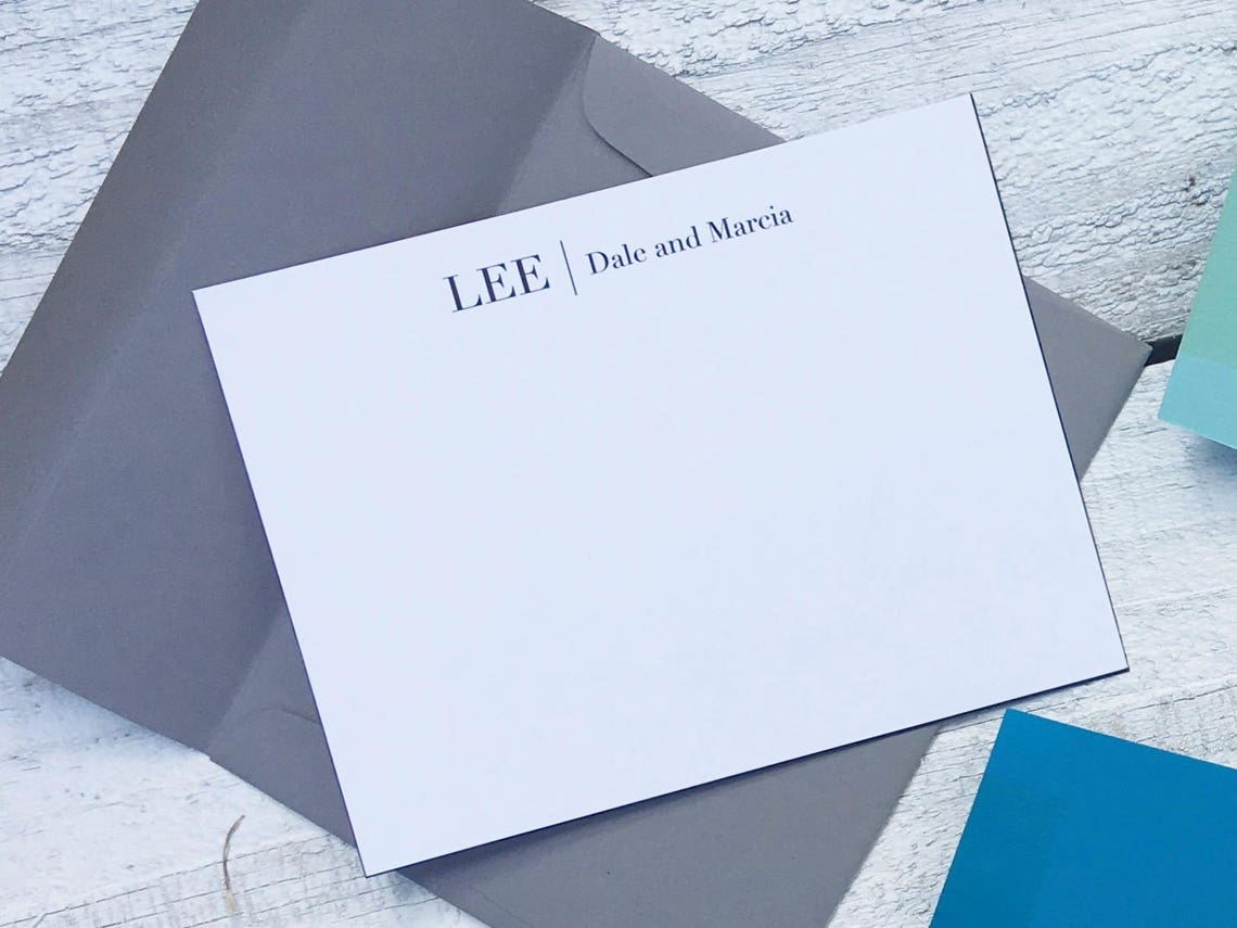 Personalized Note Card Modern Note Cards Flat Note Cards - Etsy