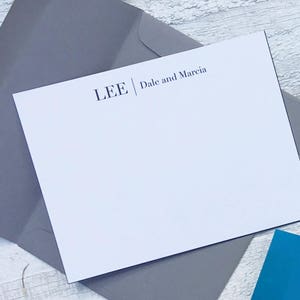 Personalized Note Card, Modern Note Cards, Flat Note Cards, Thank You ...