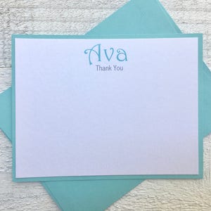 Personalized Note Card, Modern Note Cards, Flat Note Cards, Thank You ...
