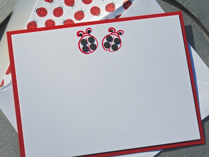 Ladybug Note Cards Ladybug Stationery Personalized - Etsy
