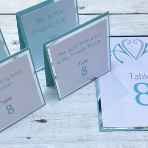 Seating Cards, Table Seating Cards, Turquoise Place Cards, Bat Mitzvah ...