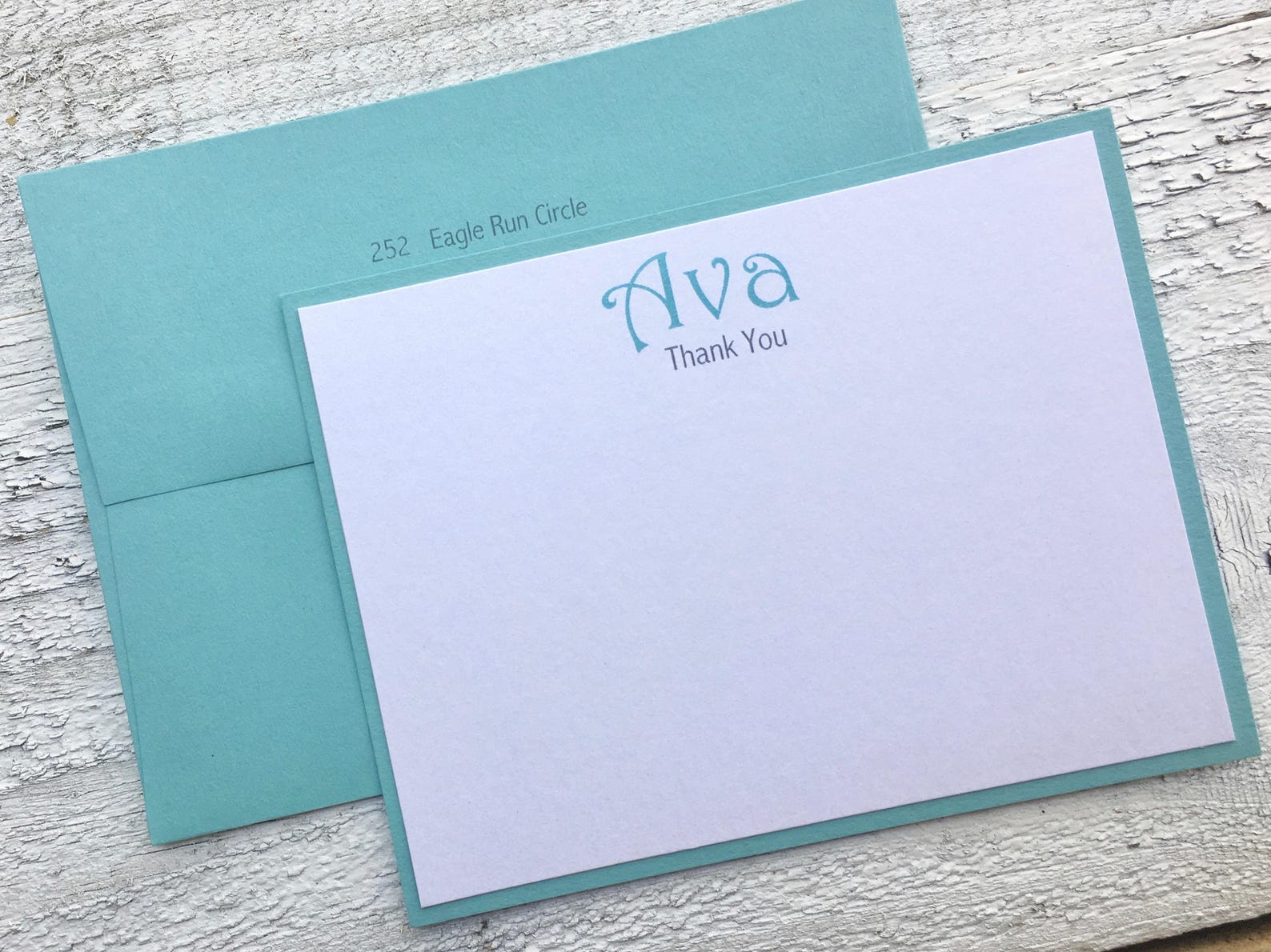 Personalized Note Card, Modern Note Cards, Flat Note Cards, Thank You ...