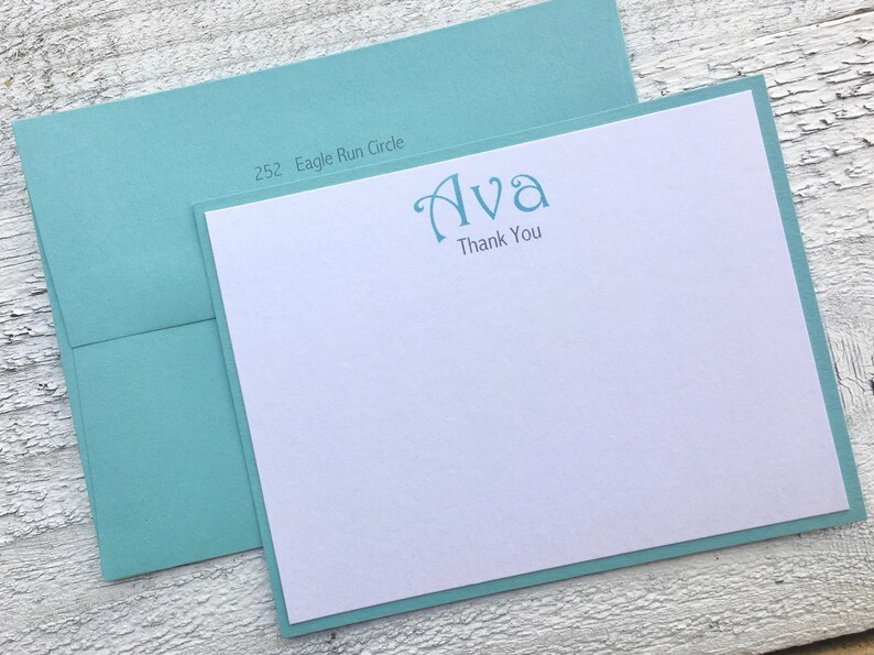 Personalized Note Card, Modern Note Cards, Flat Note Cards, Thank You ...