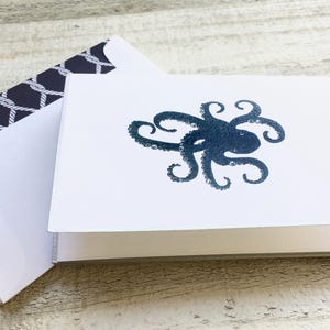 Note Cards, Octopus Stationery, Handmade Note Cards, Nautical ...