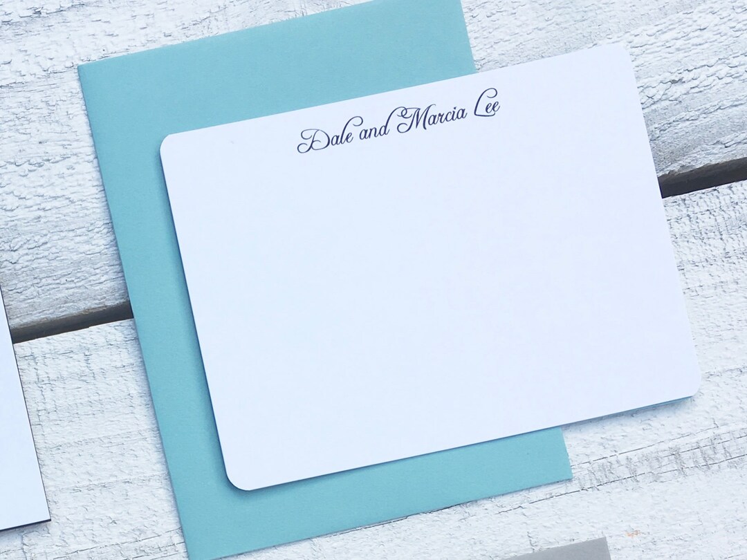 Personalized Note Card, Modern Note Cards, Flat Note Cards, Thank You ...