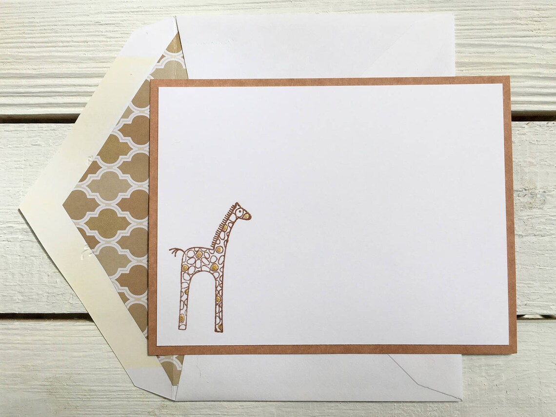 Giraffe Personalized Note Cards, Personalized Note Cards, Thank You ...
