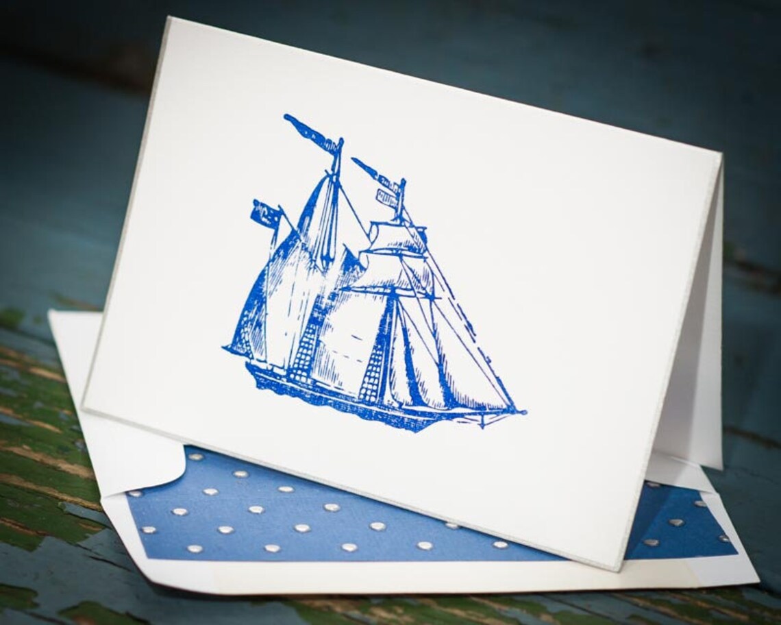 Sail Boat Note Cards Sail Boat Stationery Personalized Note - Etsy