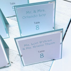 Seating Cards, Table Seating Cards, Turquoise Place Cards, Bat Mitzvah ...