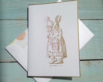 Easter Bunny Note Cards Stationery Set of 10 Cards in White or Light ...