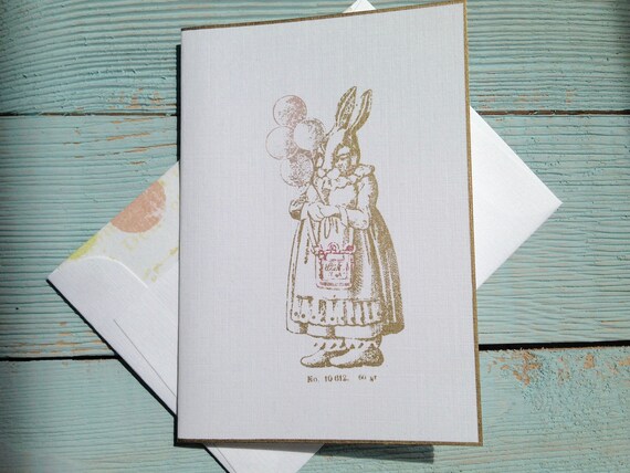 Rabbit Note Cards Rabbit Cards Rabbit Stationery Shower | Etsy