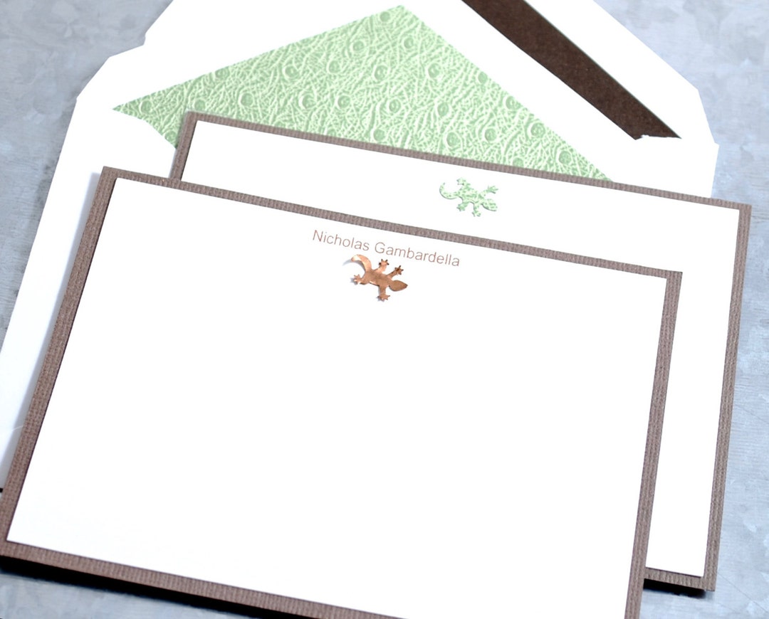 Personalized Note Cards, Lizard Personalized Cards, Gecko Note Cards ...