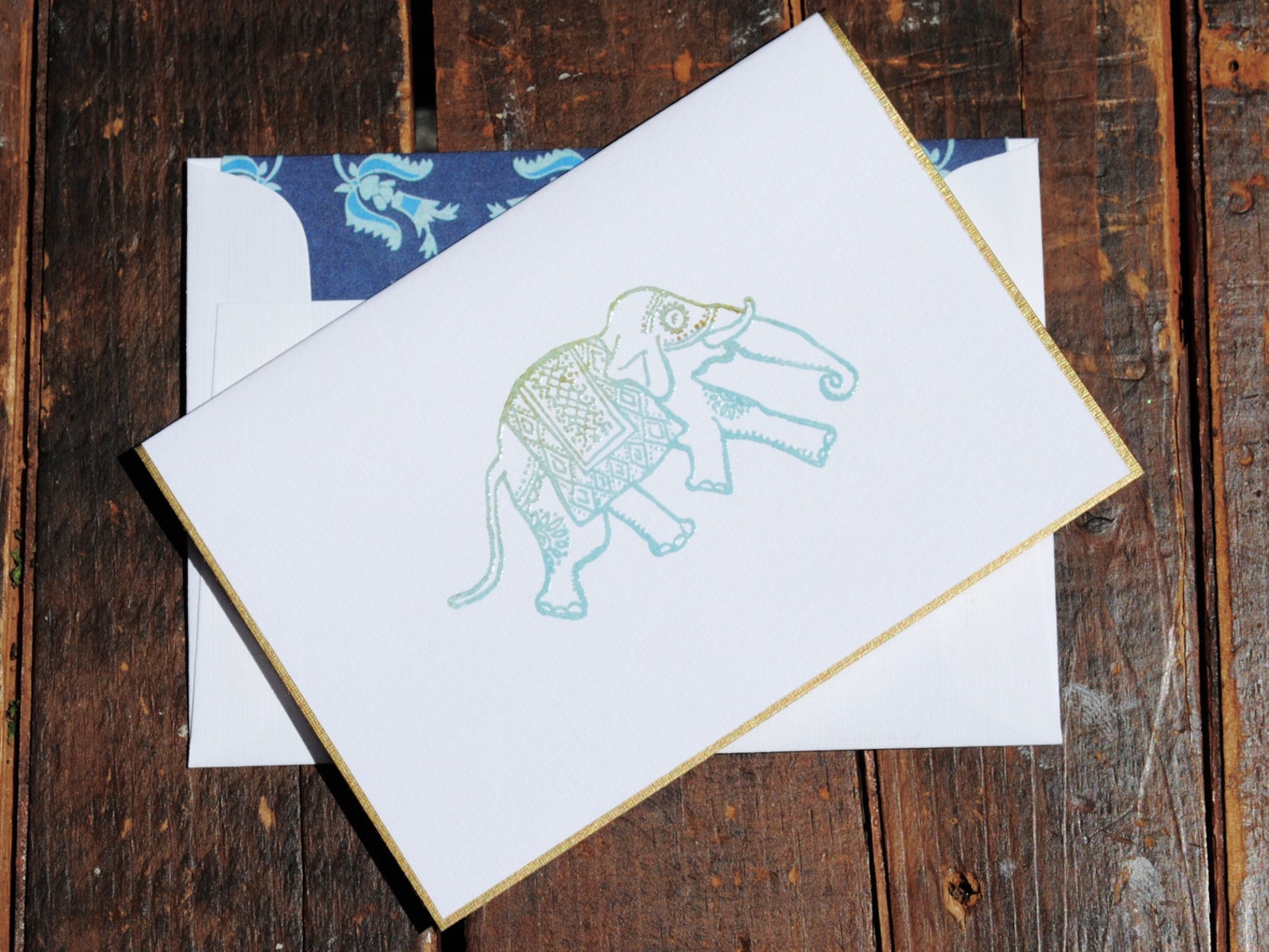 Elephant Note Card - Elephant Stationery - Elephant Cards - Folded Note ...