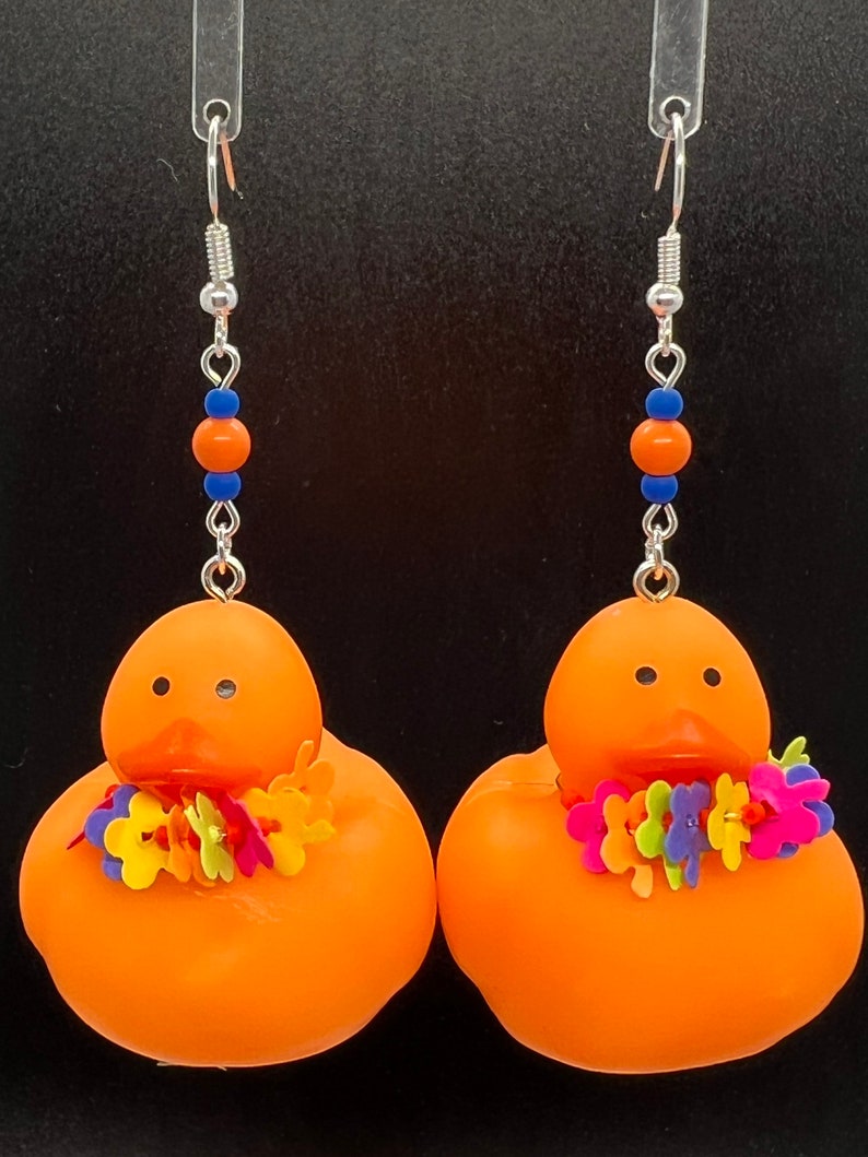 Cheerful Earful Alo-ha Rubber Duck Earrings - Etsy