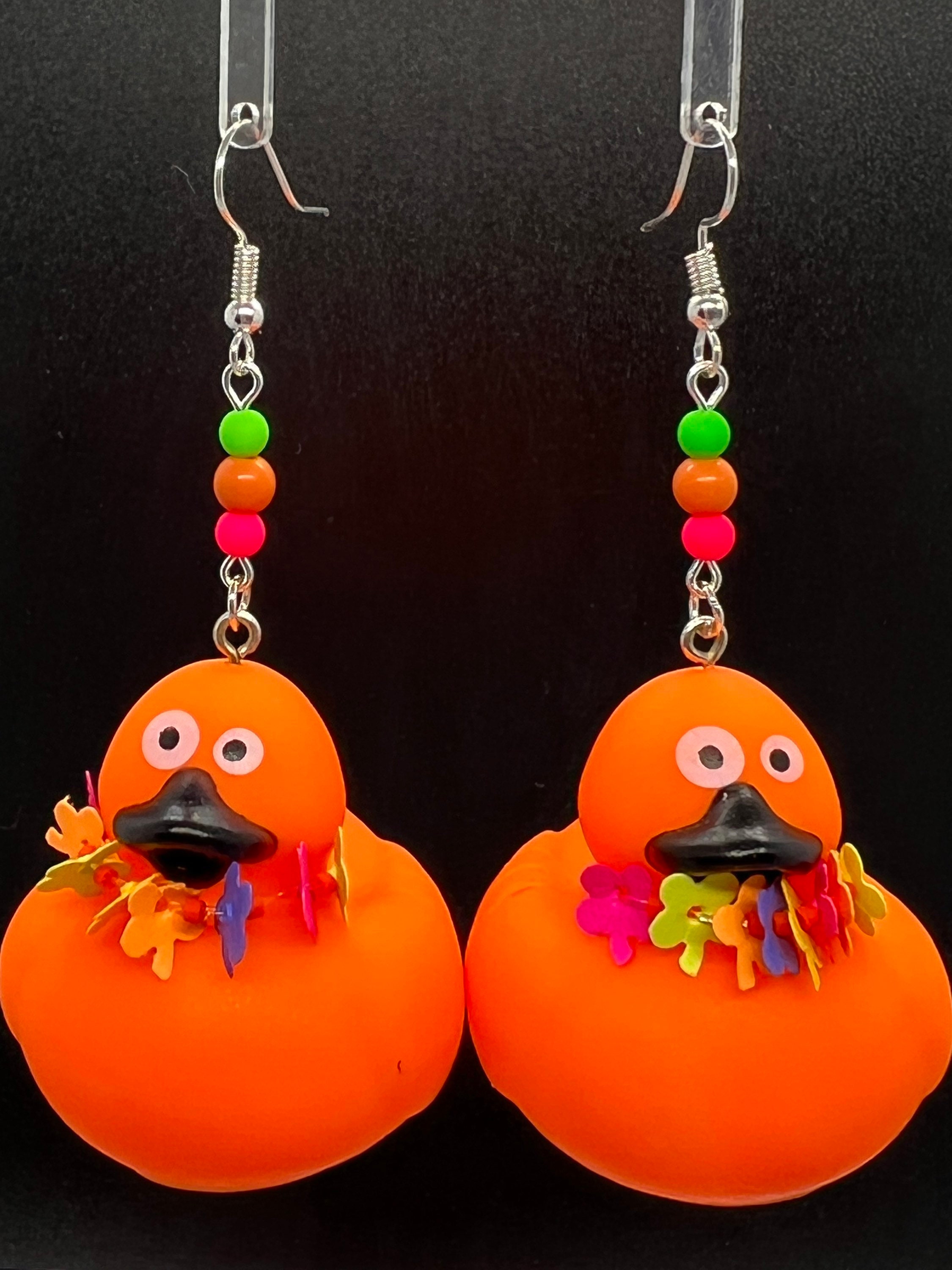Cheerful Earful Alo-ha Rubber Duck Earrings - Etsy