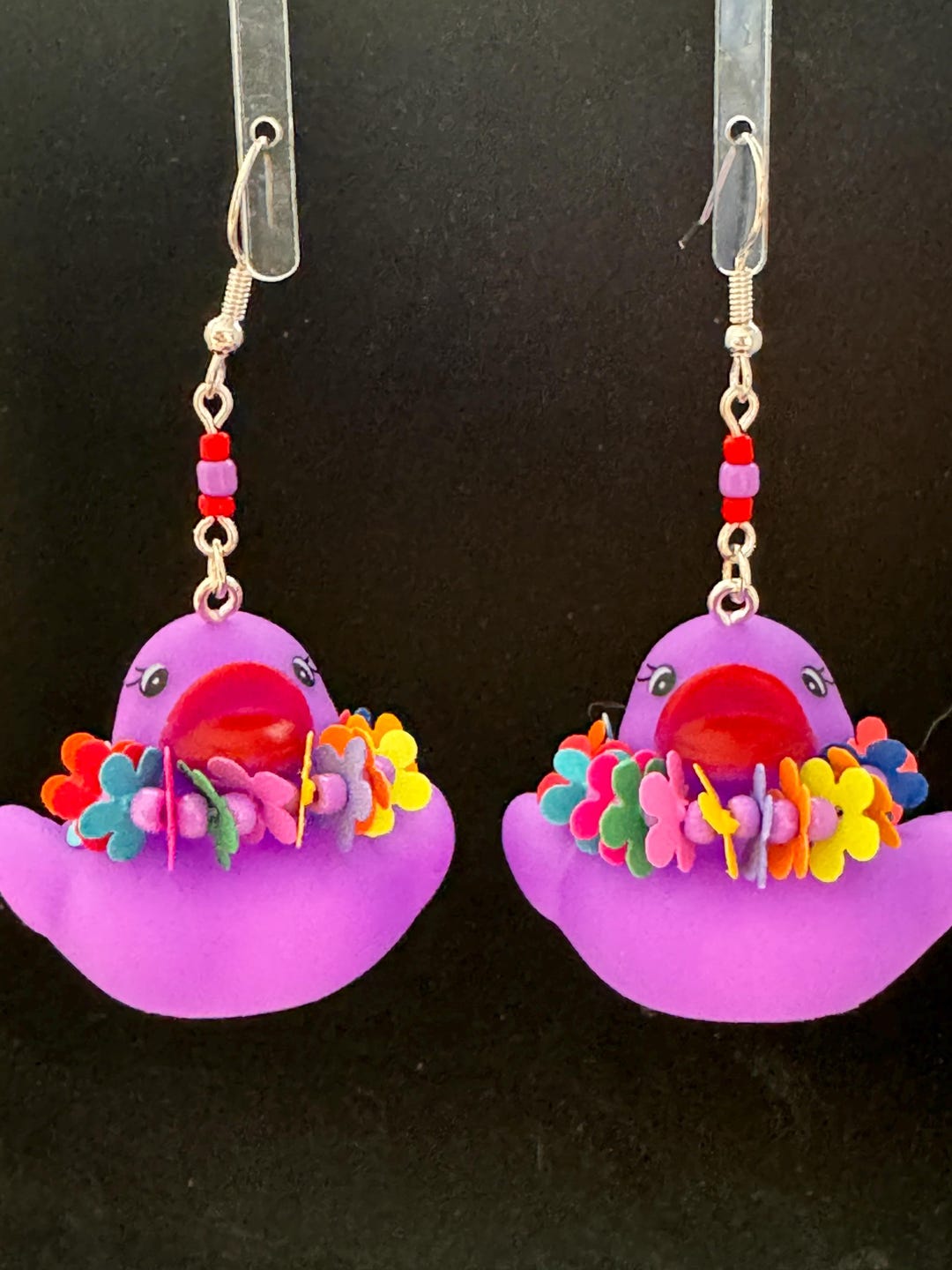 Cheerful Earful Alo-ha Rubber Duck Earrings - Etsy