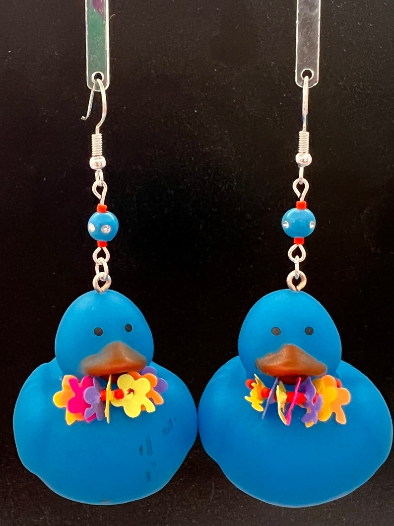 Cheerful Earful Alo-ha Rubber Duck Earrings - Etsy