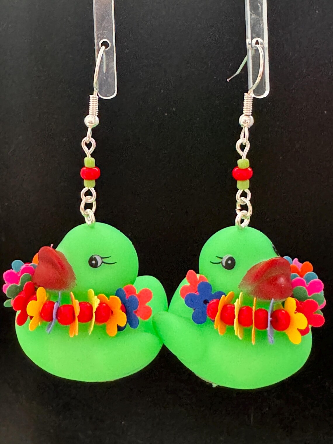 Cheerful Earful Alo-ha Rubber Duck Earrings - Etsy