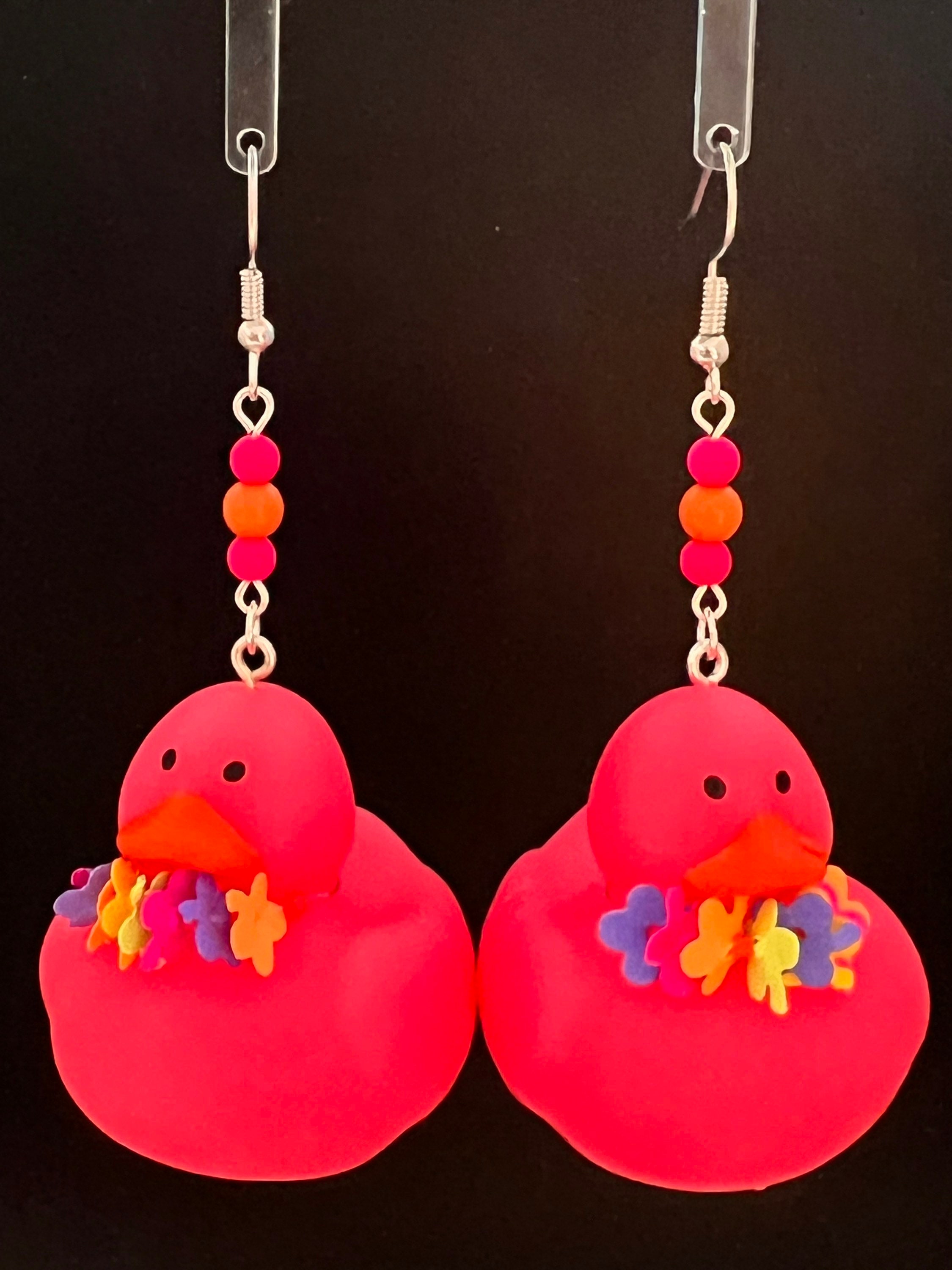 Cheerful Earful Alo-ha Rubber Duck Earrings - Etsy