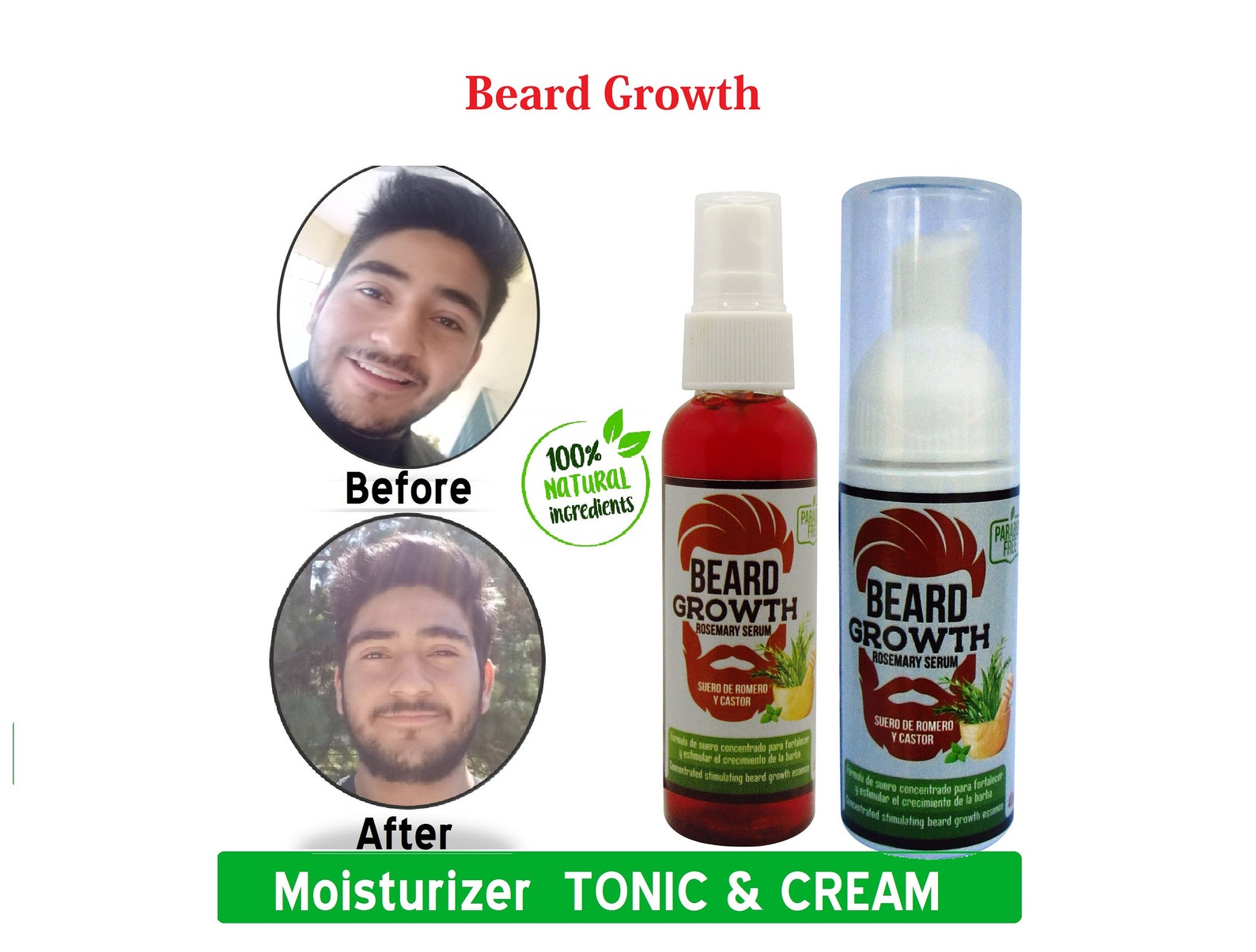 Beard Concentrated Cream 2oz & Tonic Moisturizer 2oz Soft Natural ...