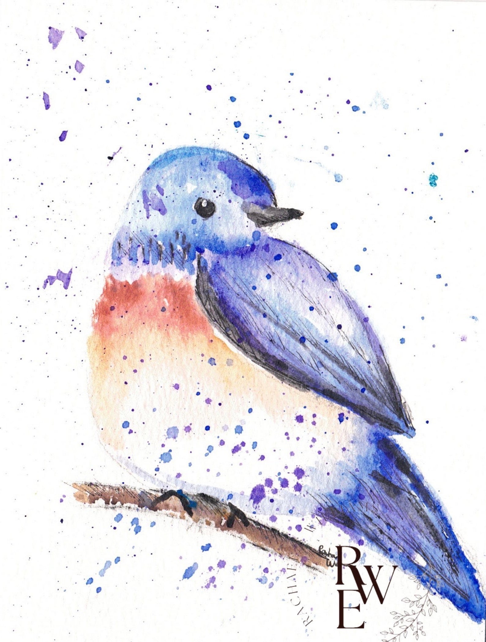 Blue Bird Digital Print - Etsy