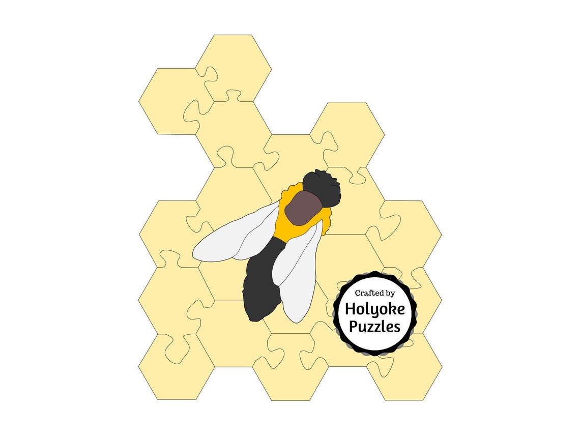 Honey Bee Puzzle Pattern PDF PNG SVG Digital Download - Etsy Canada