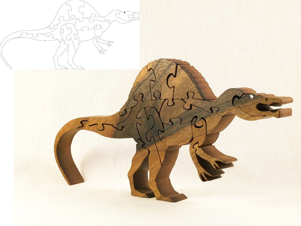 Spinosaurus Dinosaur Puzzle Pattern PDF PNG SVG - Etsy
