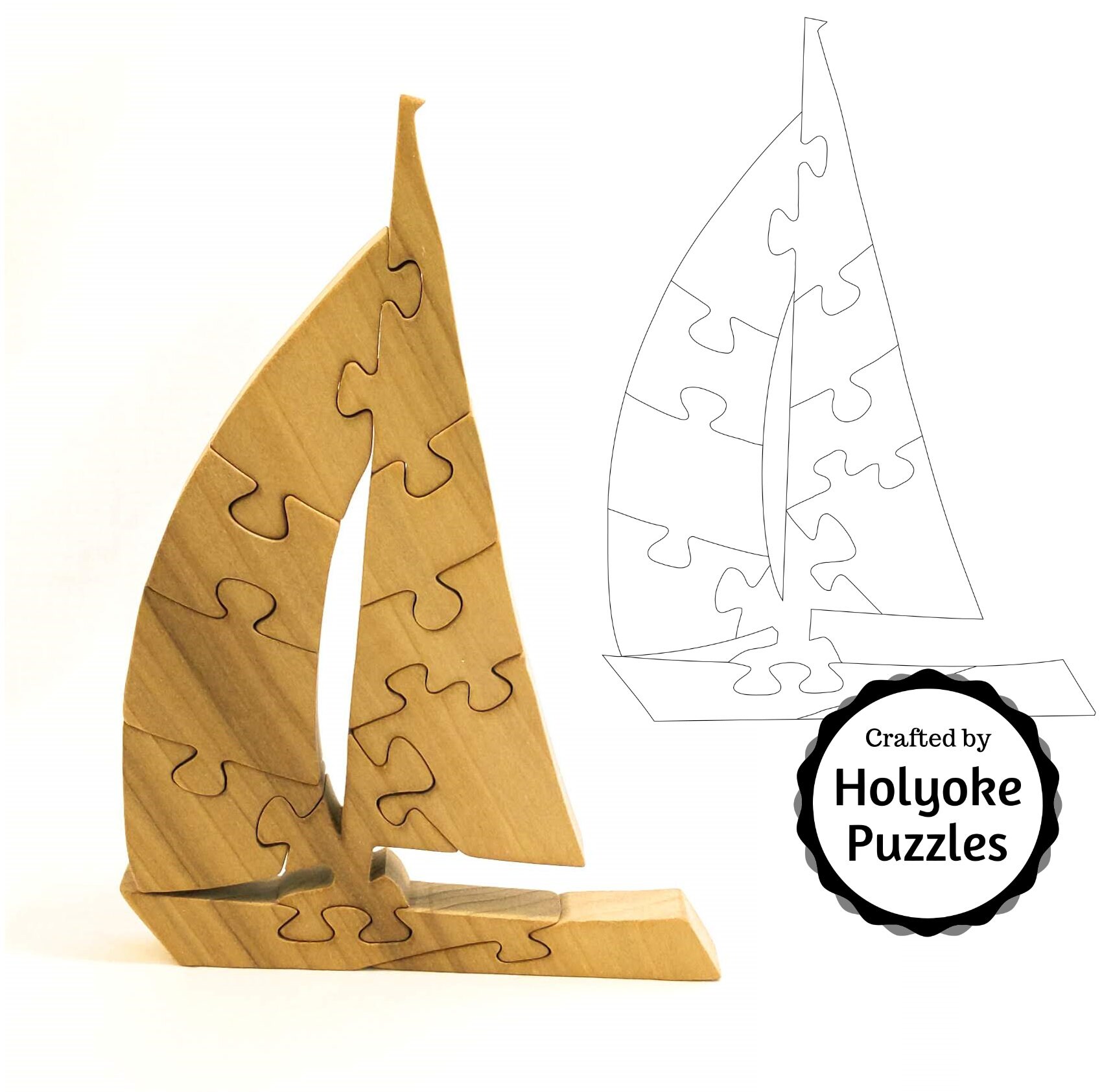 Sailboat Puzzle Pattern PDF PNG SVG Digital Download - Etsy Canada