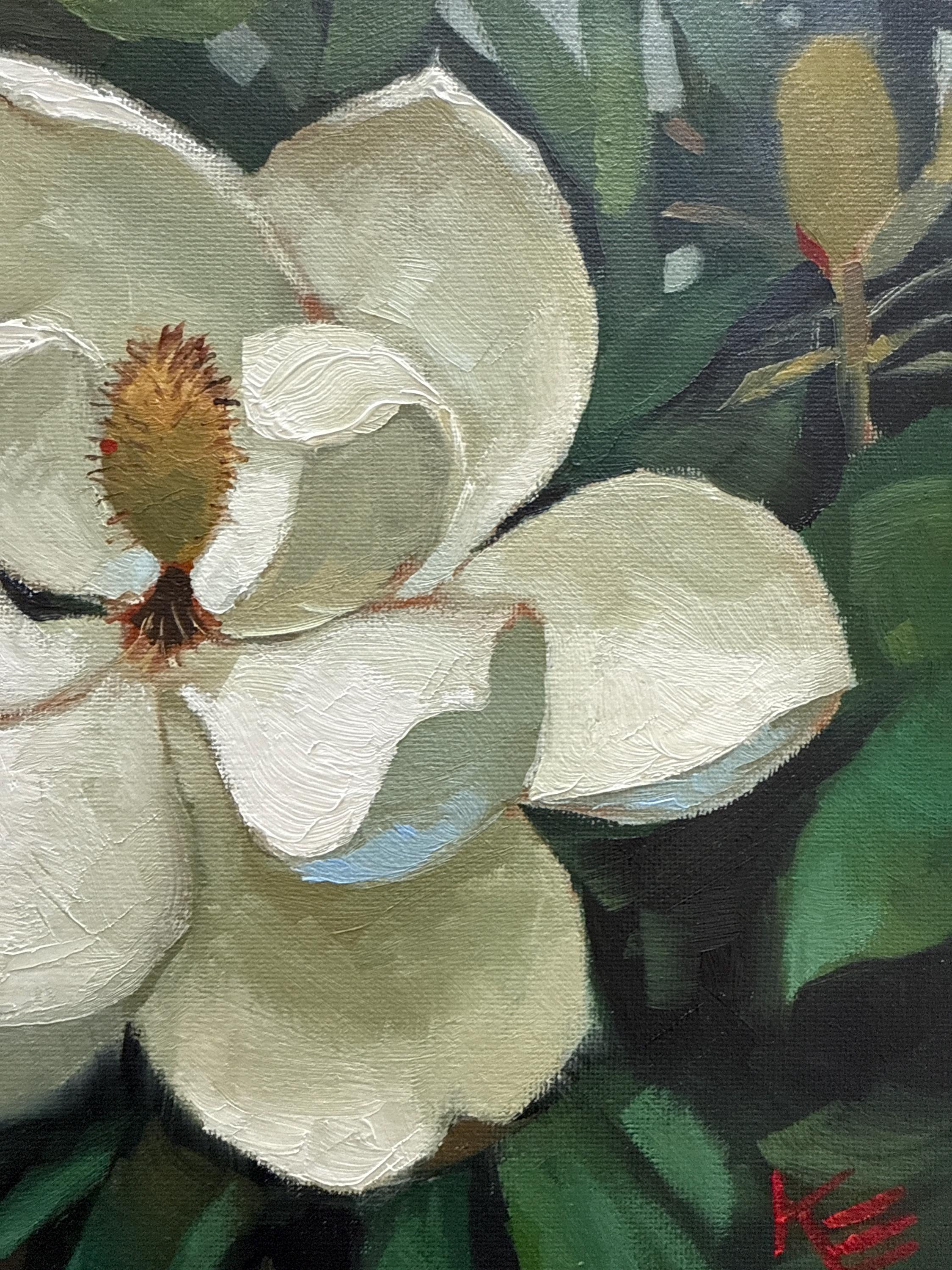 Magnolia Oil Painting: Floral Art on Canvas by Krista Eaton - Etsy