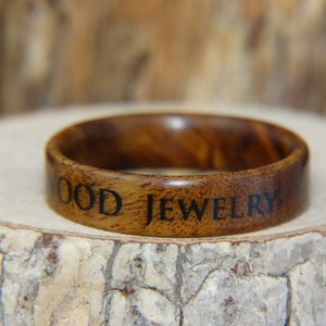 Custom Inscription Bentwood Ring - Etsy
