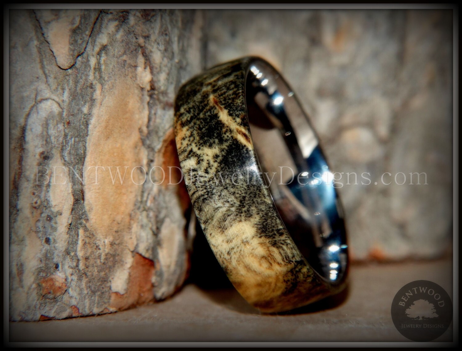 Bentwood Ring ohio Buckeye Burl Ring Surgical - Etsy