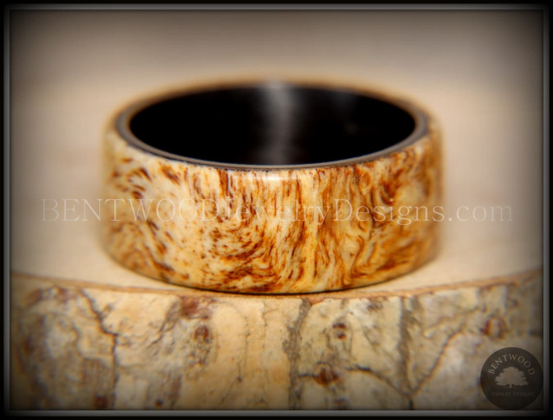 Bentwood Ring marbled Maple Burl Wood Ring With - Etsy