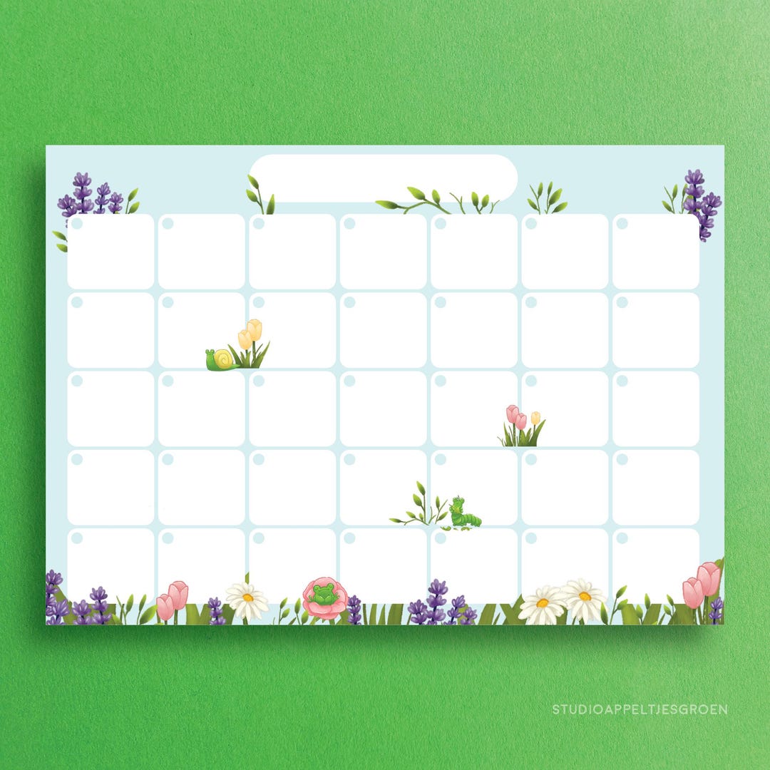 Flowers Spring Time Monthly Planner - Planner Desk Pad - A4 - 8 X 10 ...