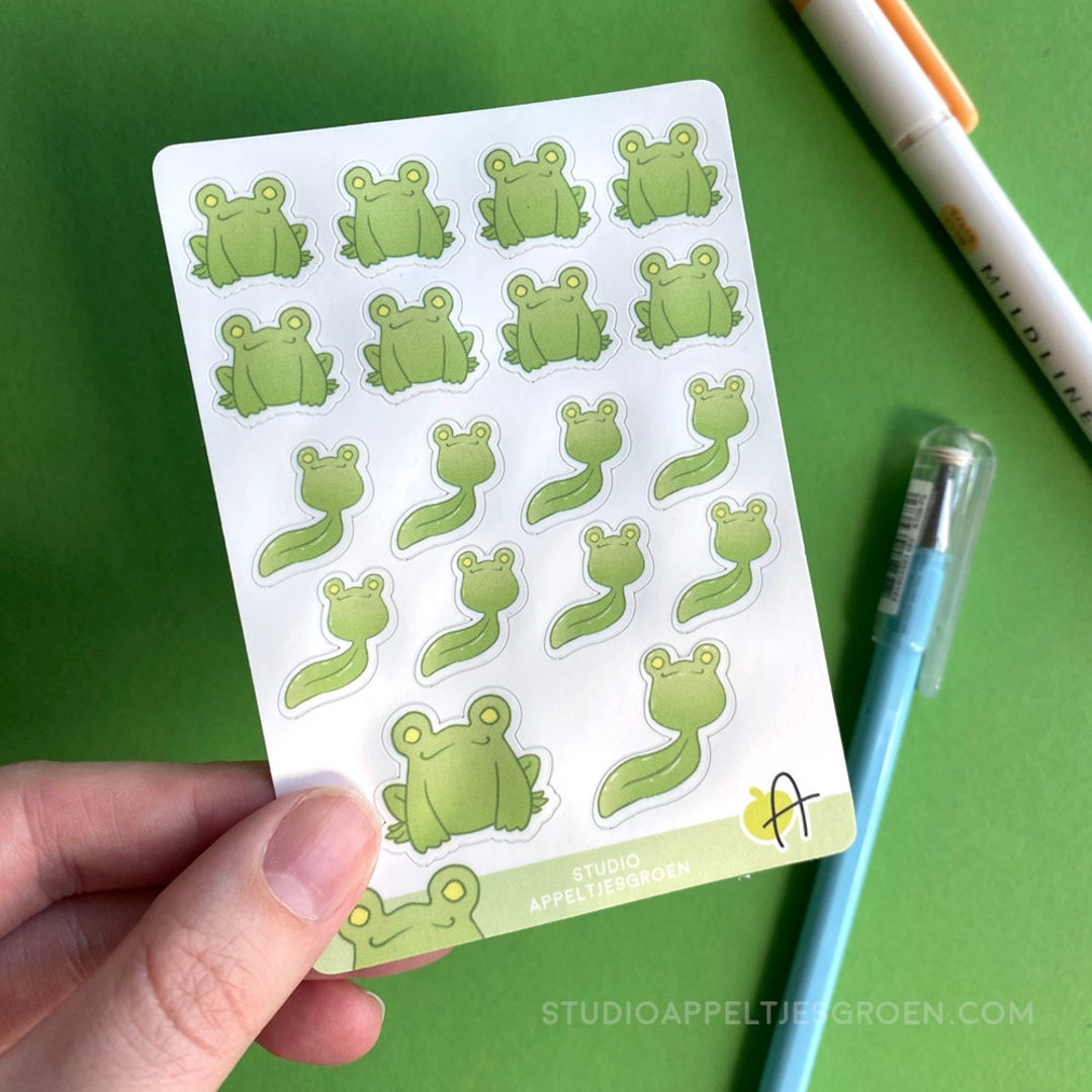 Frogs and Tadpoles Sticker Sheet Planner Stationery Stickers - Etsy