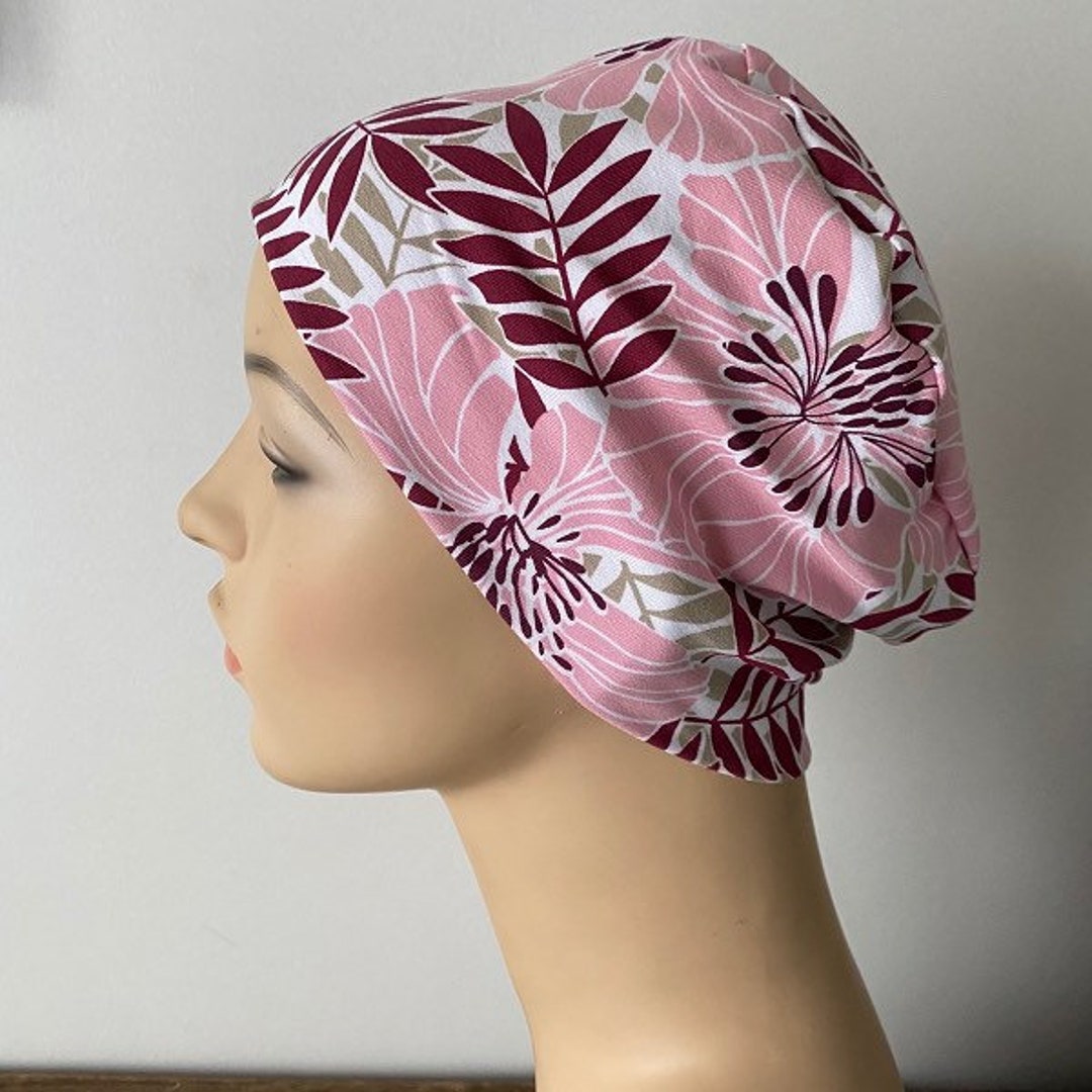 Soft Cancer Headwear Soft Chemo Cap Pink Floral Chemo Sleep - Etsy