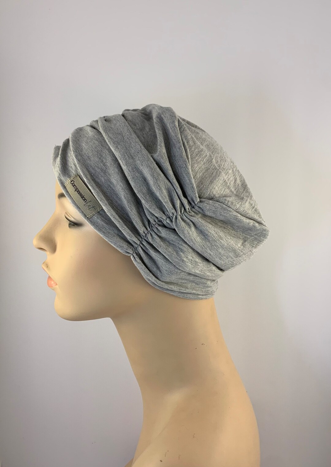 Grey Cancer Headwear, Soft Chemo Beanie Cap, Pleated Beanie Cancer Head ...