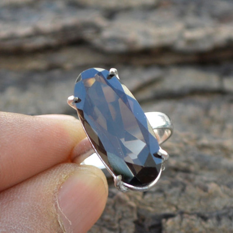 Smoky Quartz Ring 925 Sterling Silver Ring Beda Sahpe | Etsy