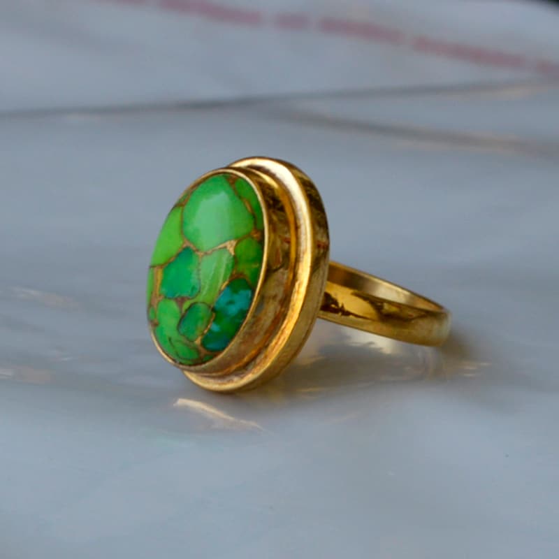 Green Turquoise Ring - Etsy