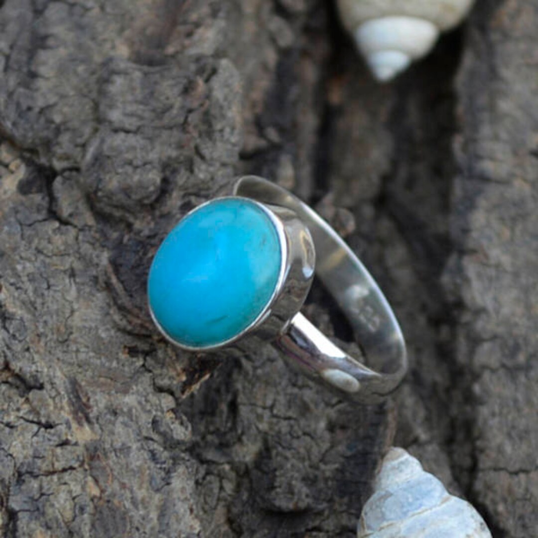 Arizona Turquoise Edelsteen Ring Bezel Setting Ring 925 Sterling ...