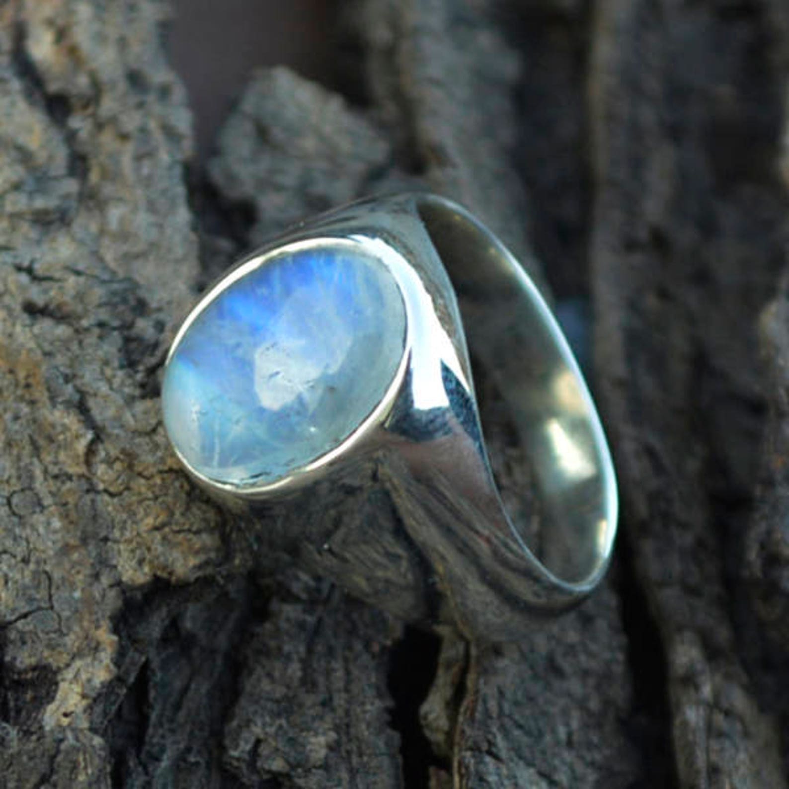 Rainbow Moonstone Gemstone Ring moonstone Ring june | Etsy