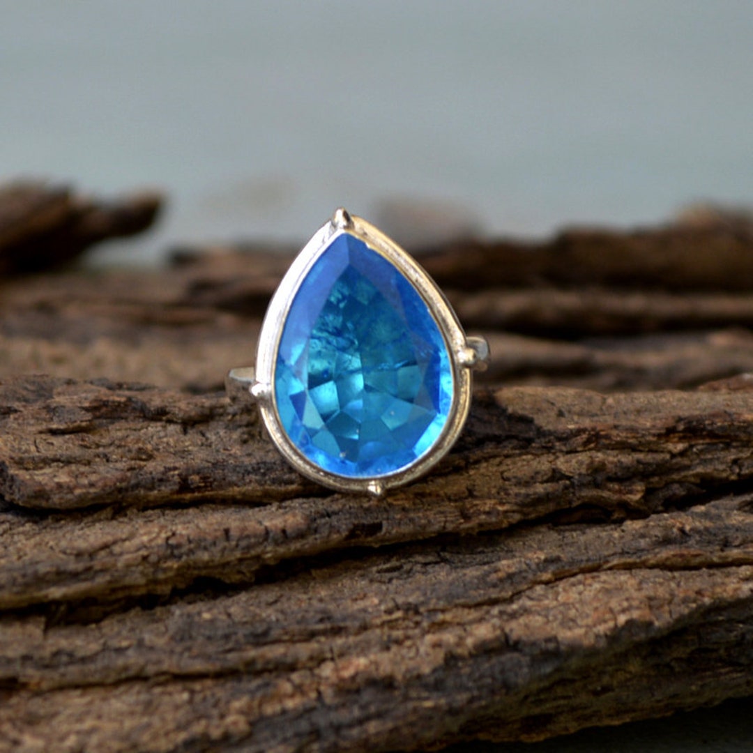 Blauer Saphir Edelstein Ring, Designer Saphir Ring, 925 Sterling Silber ...