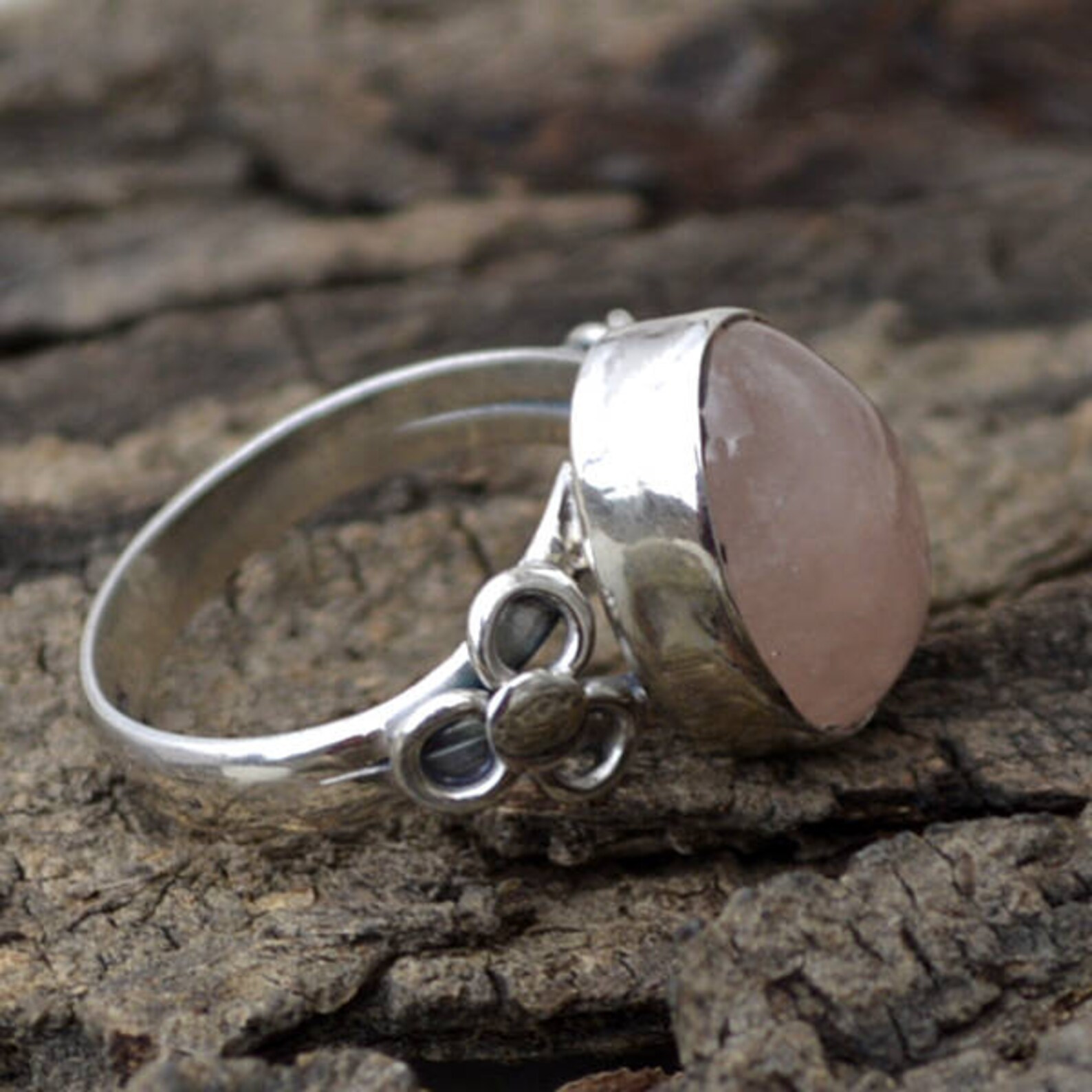 Natural Rose Quartz Gemstone Ring Quartz Ring 925 Sterling - Etsy